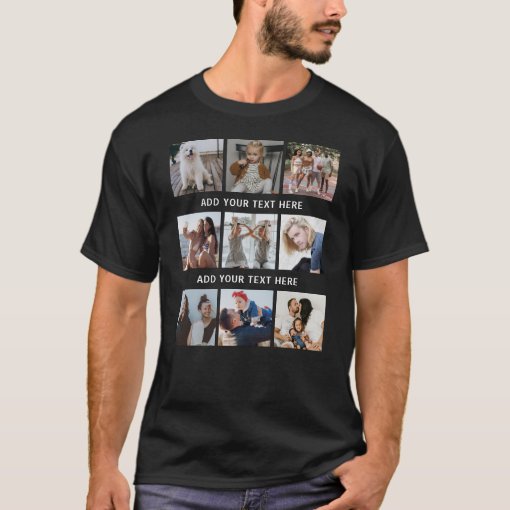 Personalized 9 Photo Collage T-Shirt | Zazzle