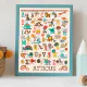 Personalized ABC Animal Alphabet Poster | Zazzle