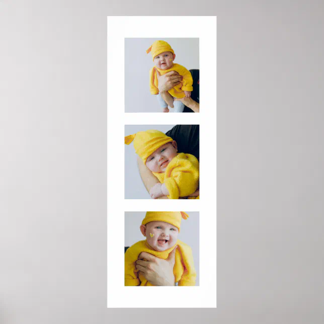 Personalized Add 3 Photographs Custom Made Poster | Zazzle