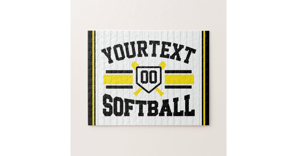 Personalized ADD NAME Softball Player Varsity Team Jigsaw Puzzle | Zazzle