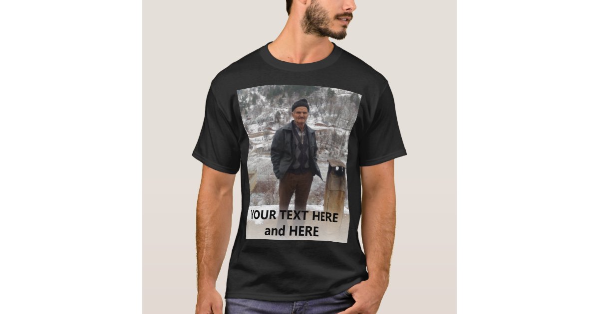 Personalized Add Photo and Text T-Shirt | Zazzle