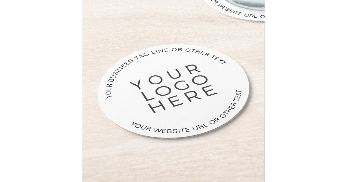 Personalized Add Your Custom Business Logo Round Paper Coaster | Zazzle