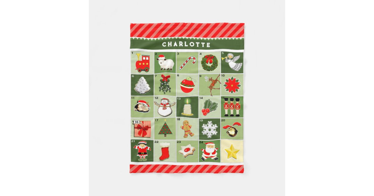 Personalized Advent Calendar Fleece Blanket | Zazzle
