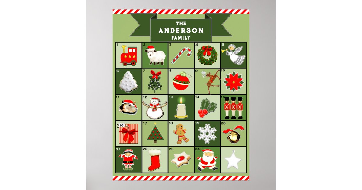 Personalized Advent Calendar Poster | Zazzle