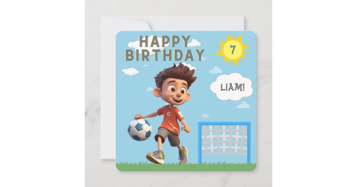 Personalized Age Soccer Birthday Invitation | Zazzle