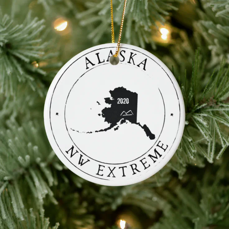 Personalized Alaska Christmas Ornament | Zazzle