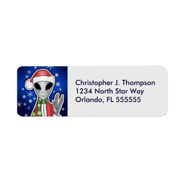 Personalized Alien Santa Return Address Labels | Zazzle