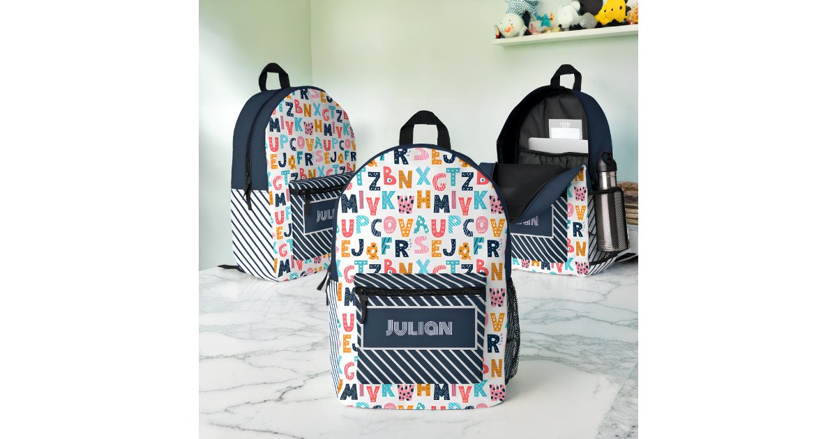 Personalized Alphabet Fun Kids - Back to School Printed Backpack | Zazzle