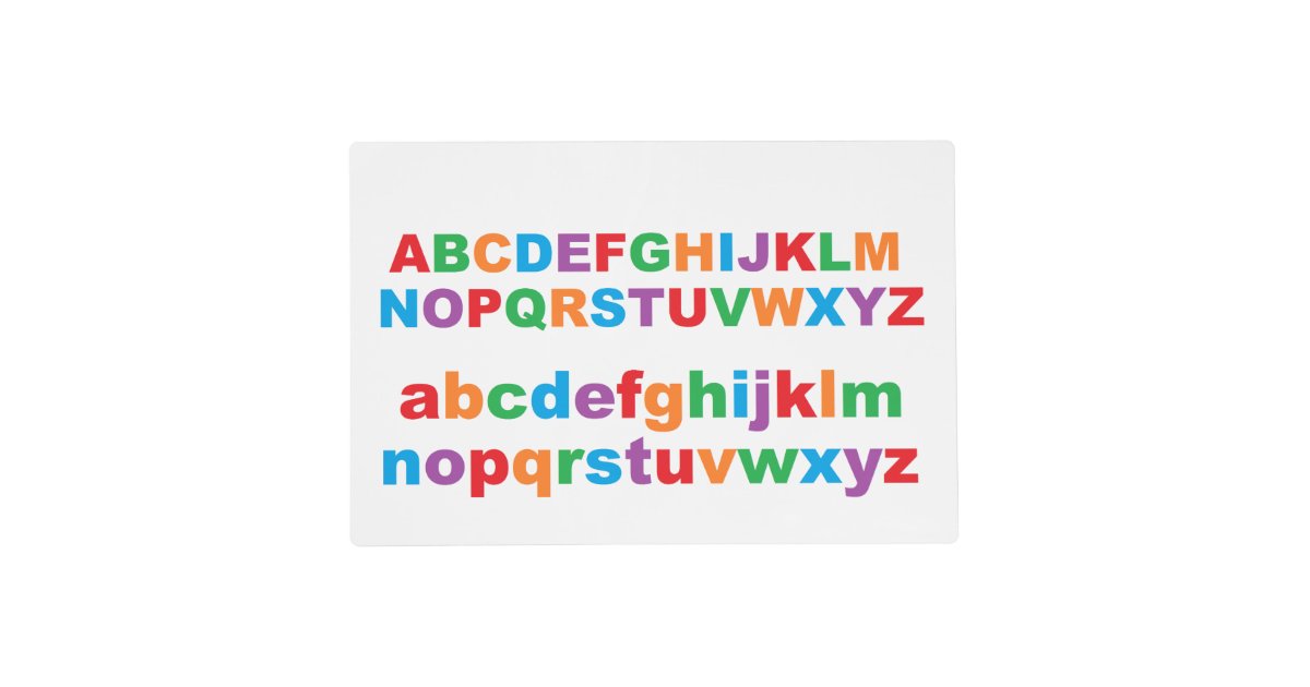 Personalized Alphabet Placemat | Zazzle