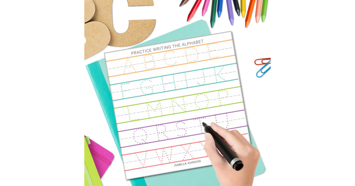 Personalized Alphabet Tracing Practice White Board | Zazzle