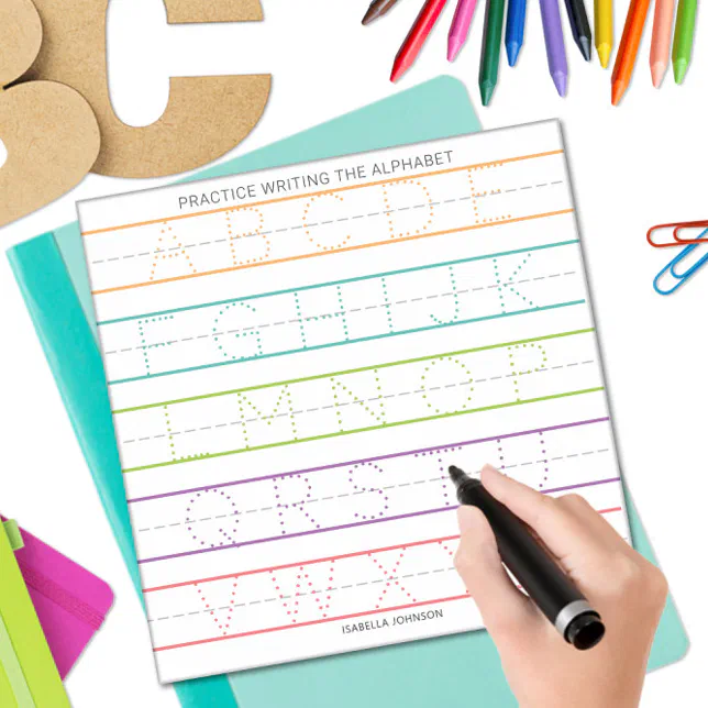 Personalized Alphabet Tracing Practice White Board | Zazzle