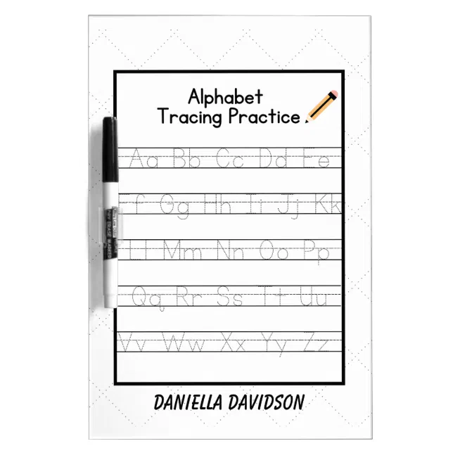 Personalized Alphabet Tracing Practice White Board | Zazzle