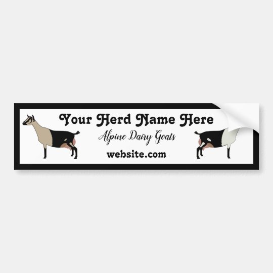 Personalized Alpine Dairy Goat Bumper Sticker | Zazzle.com