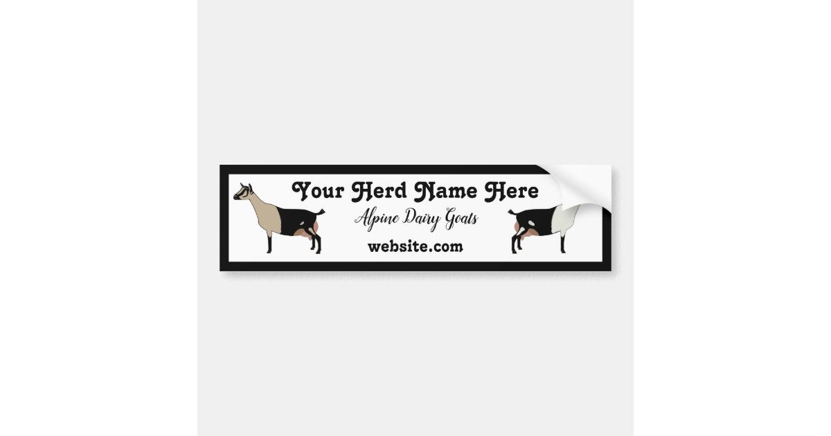 Personalized Alpine Dairy Goat Bumper Sticker | Zazzle