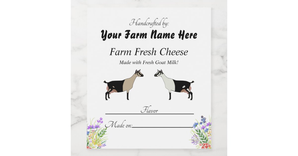 Personalized Alpine Goat Cheese Label | Zazzle