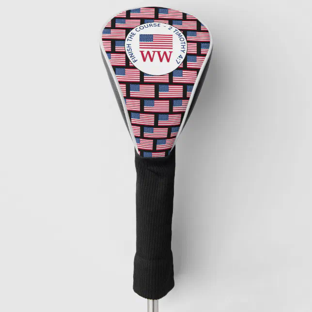 Personalized AMERICAN Flag Golf DRIVER Cover | Zazzle