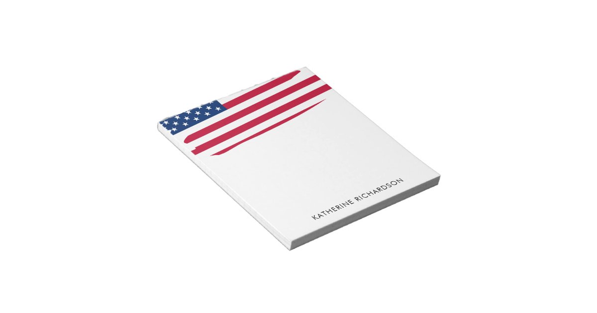Personalized American Flag Patriotic USA Notepad | Zazzle