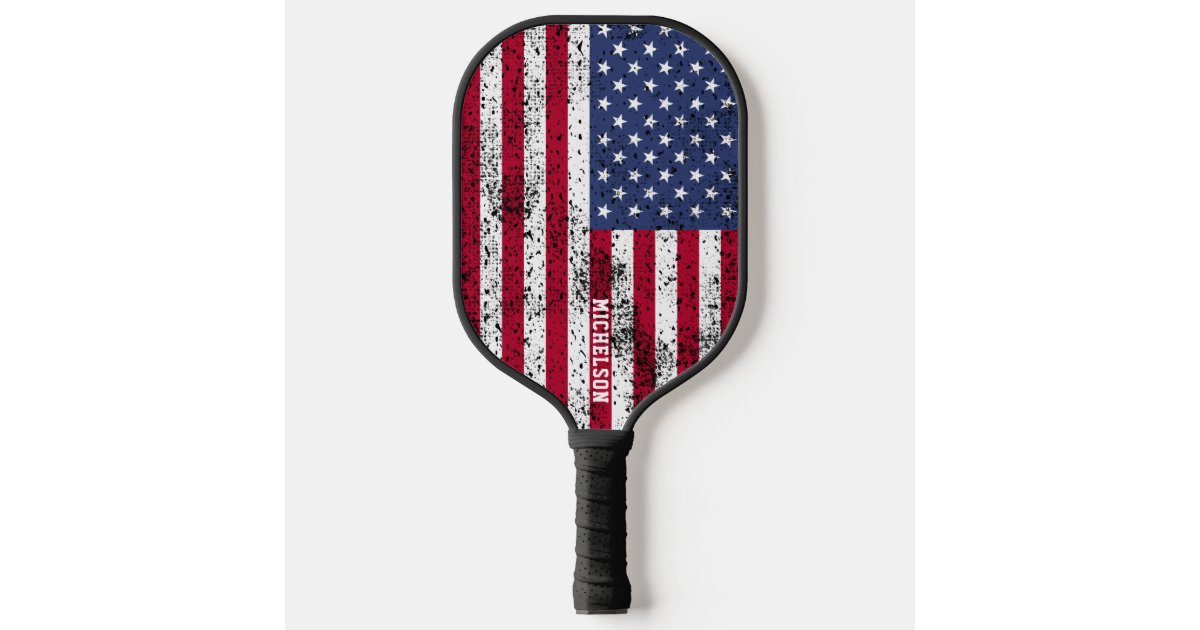Personalized American Flag Pickleball Paddle | Zazzle