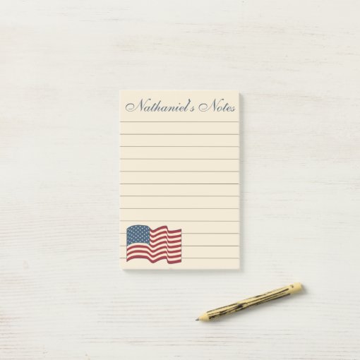 Personalized American Flag Post It Notes Gift | Zazzle