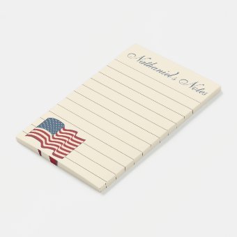 Personalized American Flag Post It Notes Gift | Zazzle