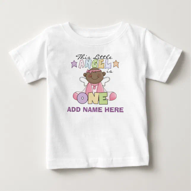Personalized Angel Girl 1st Birthday Tshirt | Zazzle