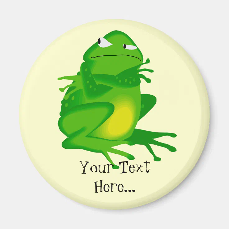 Personalized Angry Green Frog Magnet | Zazzle