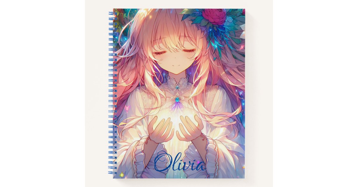 Personalized Anime Girl Sketchbook Notebook | Zazzle