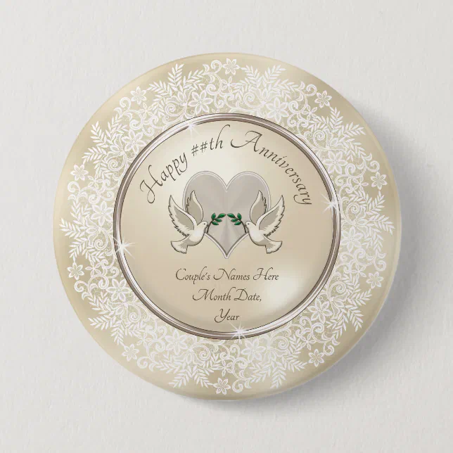 Personalized Anniversary Favors Cheap Button | Zazzle