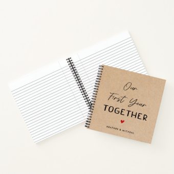 Personalized Anniversary Our First Year Together Notebook | Zazzle