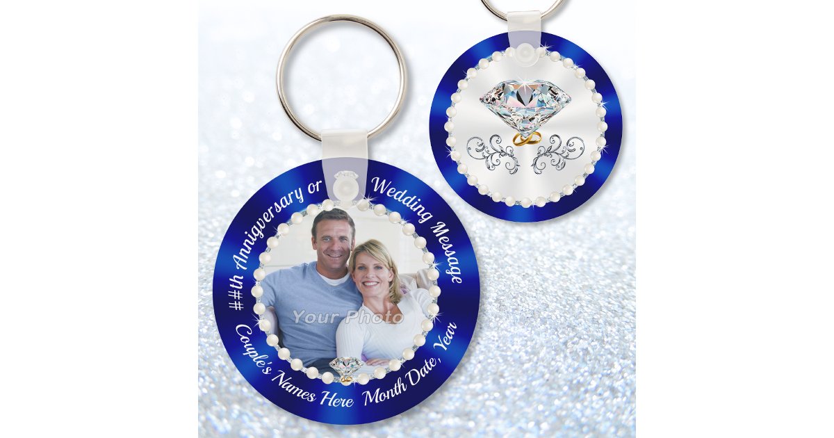 Personalized, Anniversary Party Favors for Guests, Keychain | Zazzle