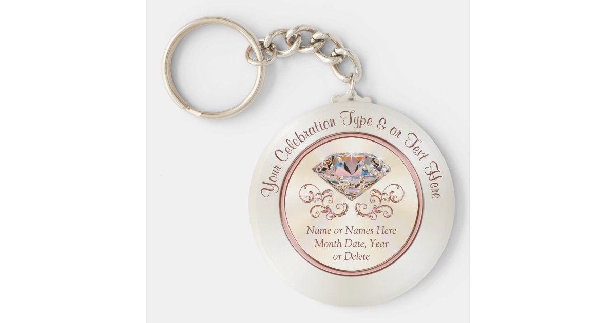 Personalized Anniversary Party Favors or Wedding Keychain | Zazzle.com