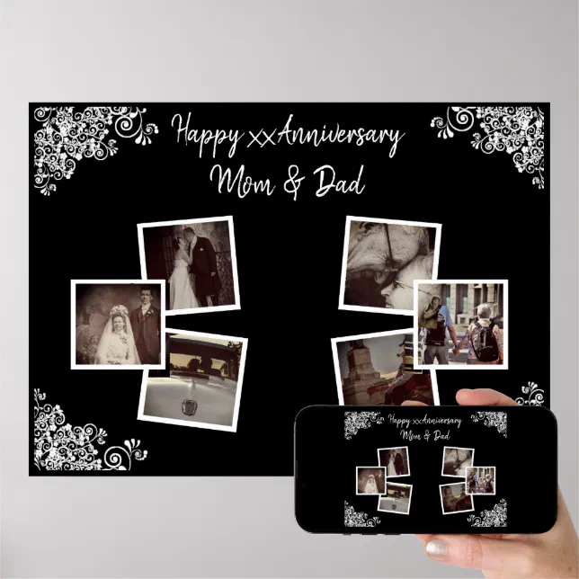 Personalized Anniversary Photo poster | Zazzle