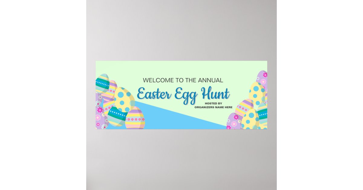 Personalized Annual Easter Egg Hunt Banner Poster | Zazzle