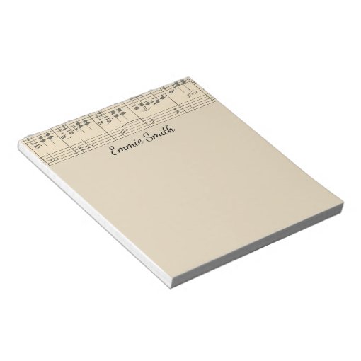 Personalized Antique Sheet Music Notepad | Zazzle