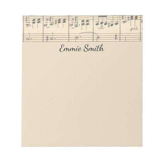 Personalized Antique Sheet Music Notepad | Zazzle.com