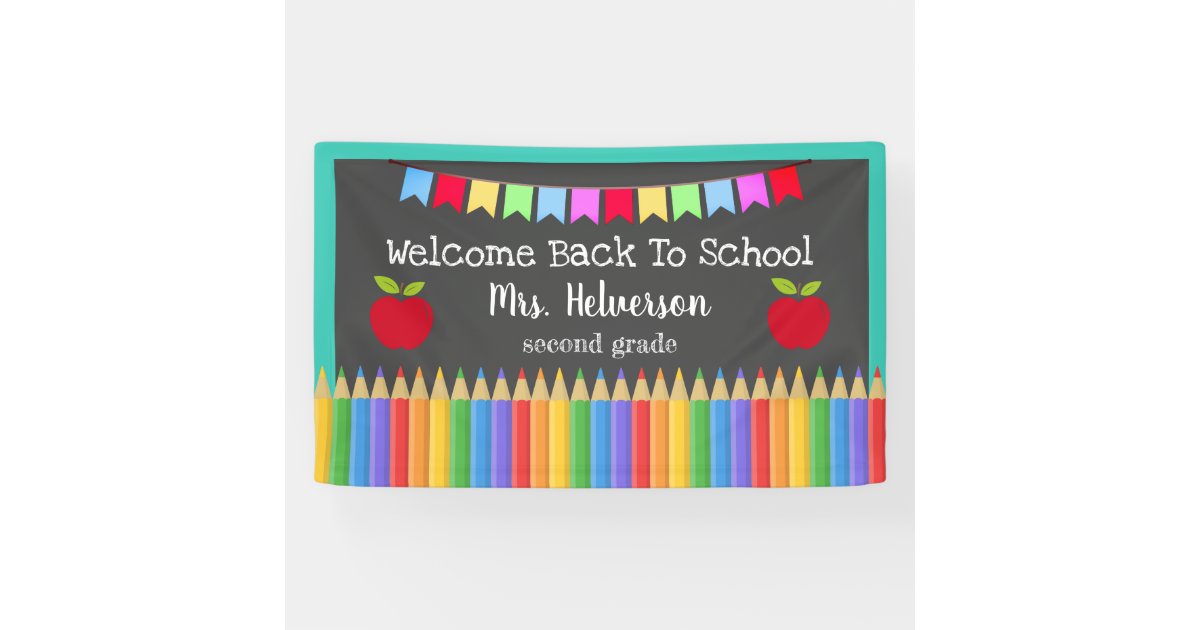 Personalized any grade welcome back to school banner | Zazzle