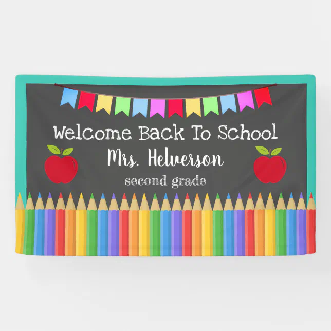 Personalized any grade welcome back to school banner | Zazzle