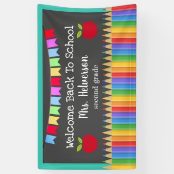 Personalized any grade welcome back to school banner | Zazzle