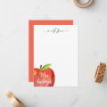 Personalized Apple Stationery | Teacher Note Cards | Zazzle