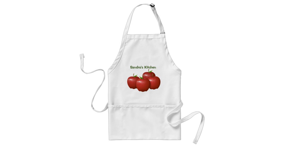 Personalized Apple Themed White Apron | Zazzle