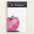Personalized Apple Watercolor Thank you Teacher Planner | Zazzle