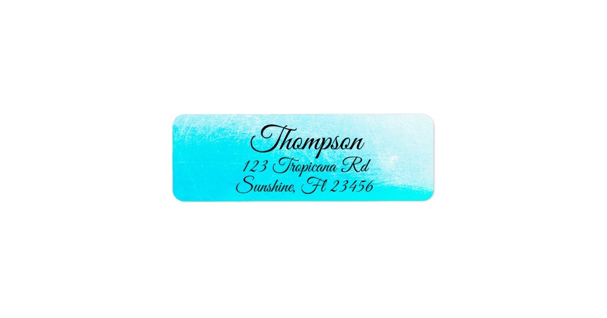 Personalized Aqua Blue Return Address Labels | Zazzle