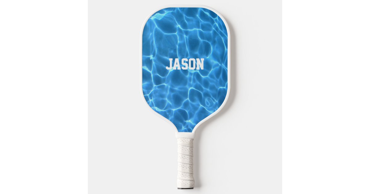 Personalized Aqua Blue Swimming Pool Water Photo Pickleball Paddle | Zazzle