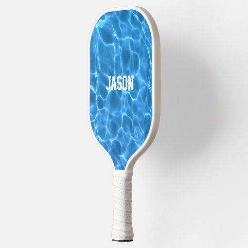 Personalized Aqua Blue Swimming Pool Water Photo Pickleball Paddle | Zazzle