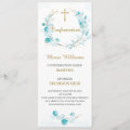 Personalized Aqua Confirmation Prayer Card | Zazzle