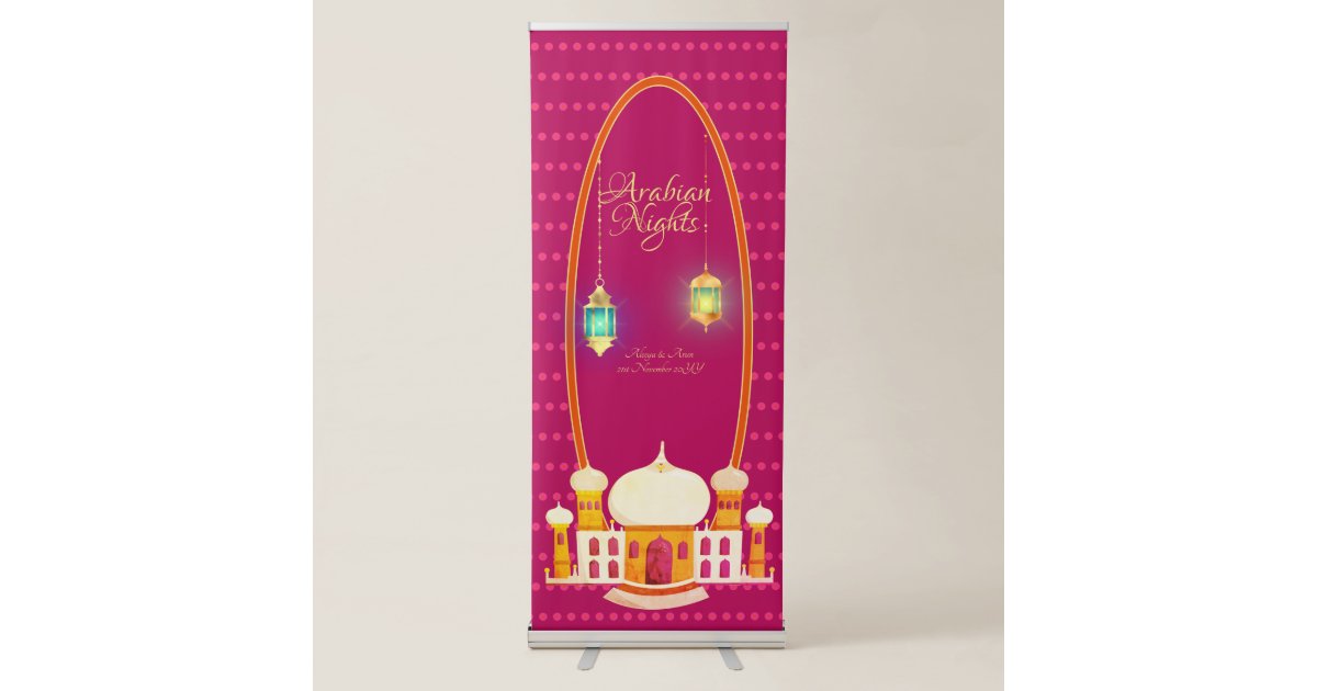 Personalized Arabian Nights Party Palace Retractable Banner | Zazzle