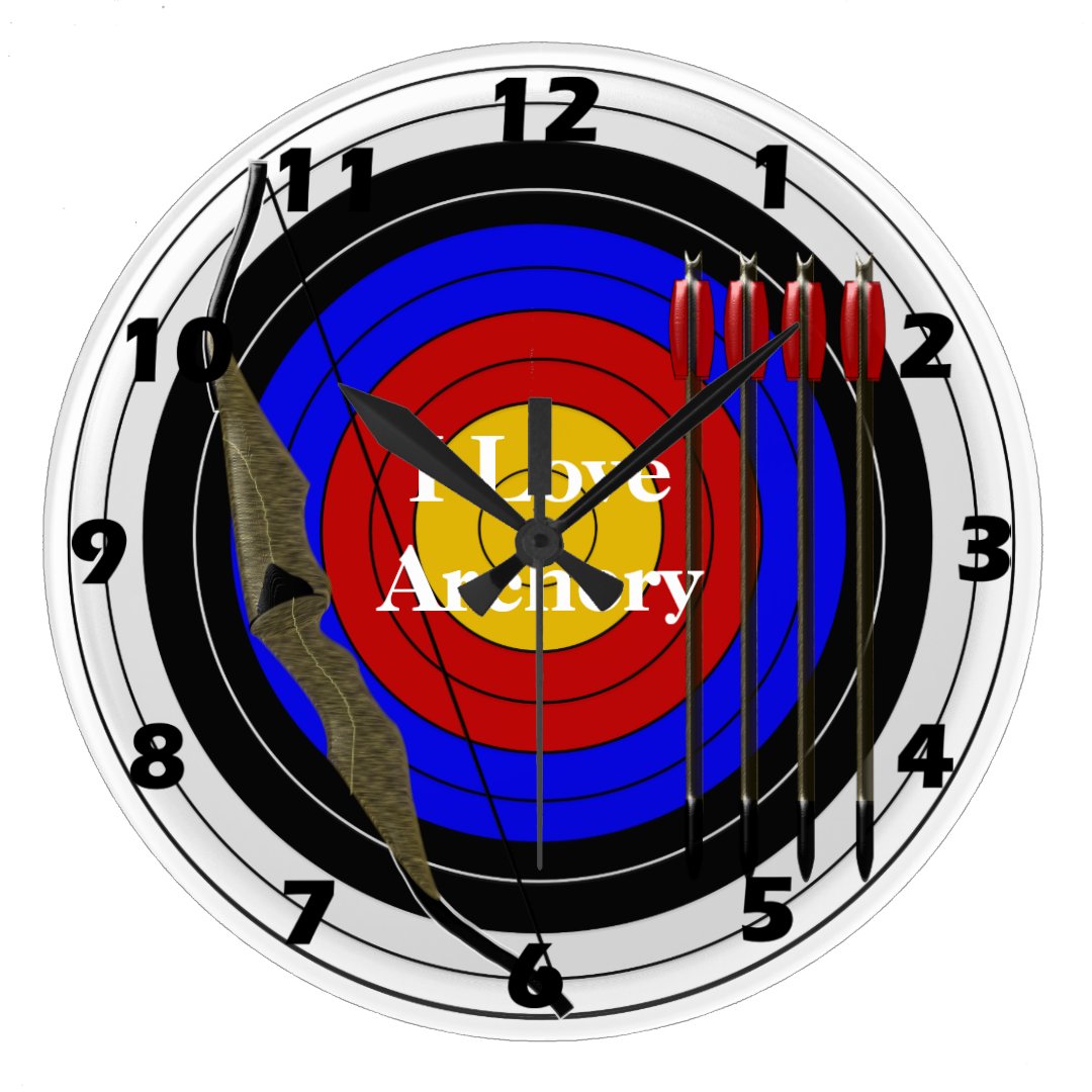 Personalized Archery Design Large Clock | Zazzle