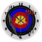"Archery Target" design wall clocks | Zazzle.com