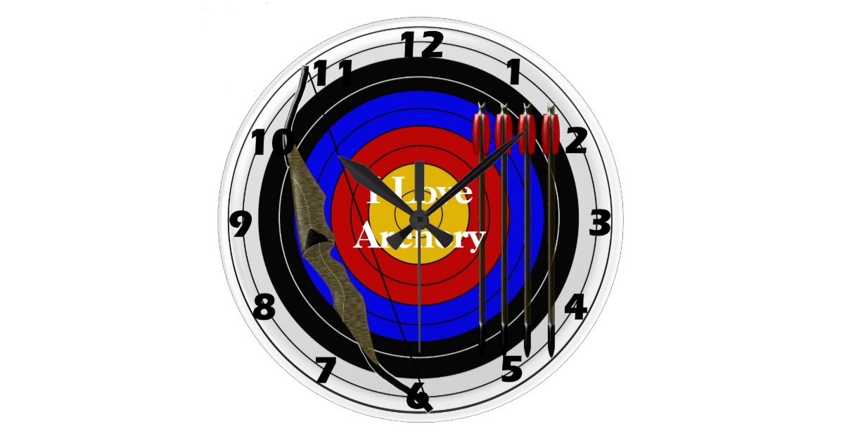 Personalized Archery Design Large Clock | Zazzle