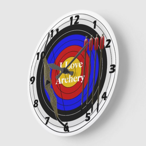 Personalized Archery Design Large Clock | Zazzle